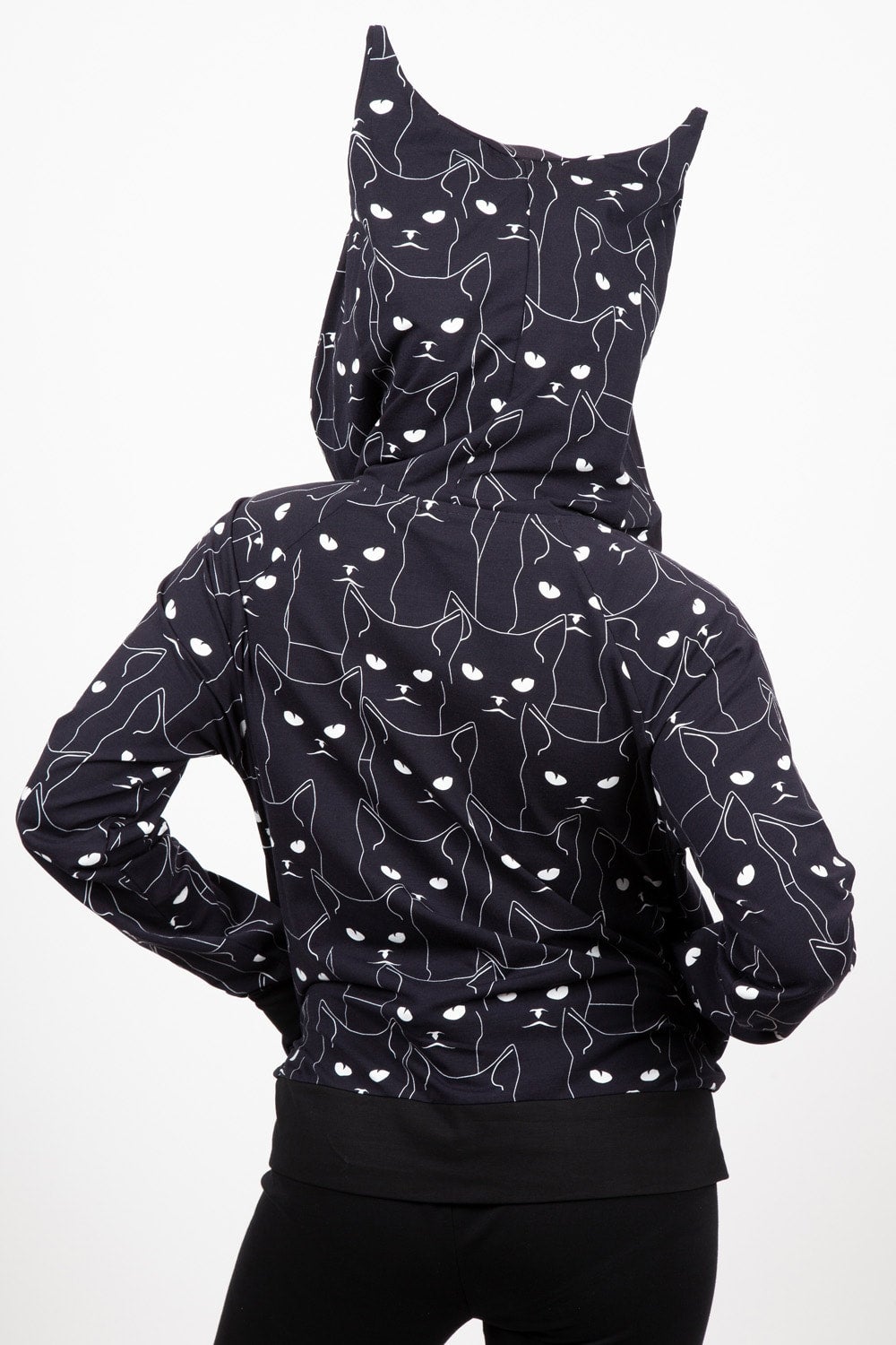 Salem Black Grumpy Kitty Hoodie | Broomstick Betty